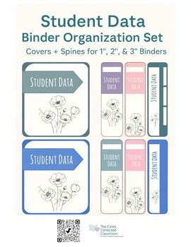 Student Data Binder Organization Set Covers Spines For 1 2 And 3