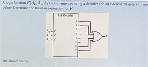 Solved A Logic Function Fa2 A1 A Is Implemented Using A
