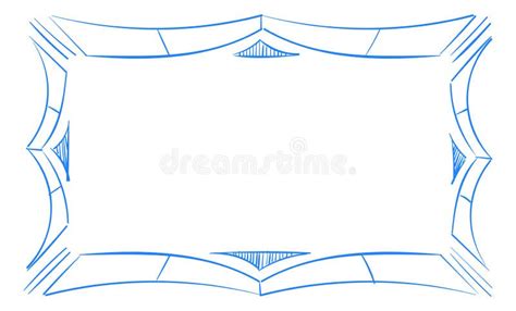 Rectangle Border In Blue Ink Pen Style Cute Text Frame Stock Vector Illustration Of Retro
