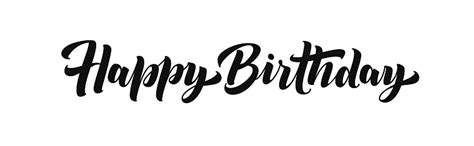 생일 축하 벡터 서예 텍스트입니다 스크립트 검은 생일 축하 유형 또는 흰색 배경에 고립 된 단어 수평 배너 인사말 카드 포스터 디자인 요소 벡터 레터링 또는 타이포그래피
