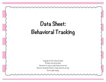 BEHAVIOR TRACKING Quick And Easy Data Collection For The Classroom