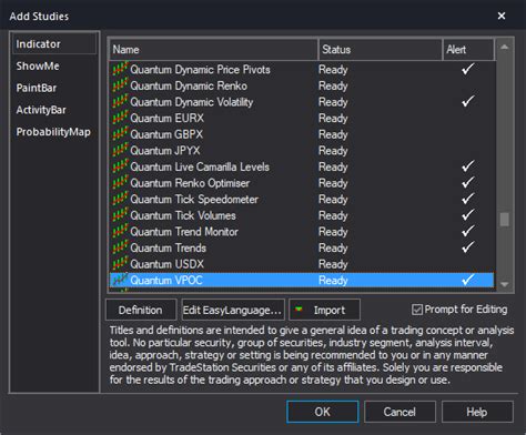 Configuring The Volume Point Of Control Vpoc Indicator For Tradestation Quantum Trading