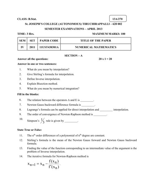 Numerical Mathematics