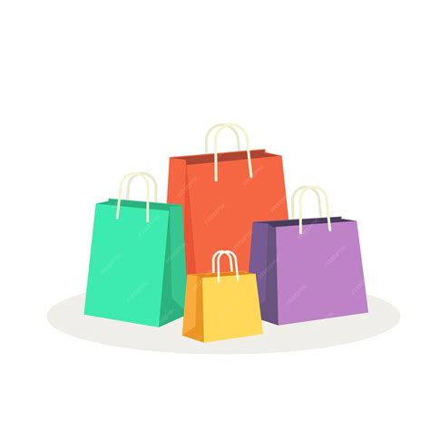 Colorful Shopping Bags Vector Illustration Premium Vector