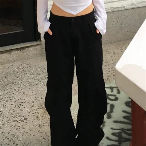 페이브인 신상 블랙 와이드 카고 팬츠 위시버킷