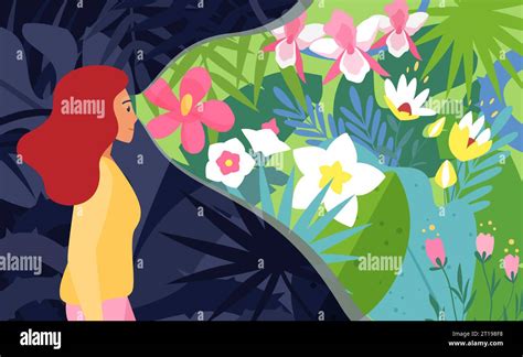 Optimistic Outlook Mental Health Vector Illustration Cartoon Happy