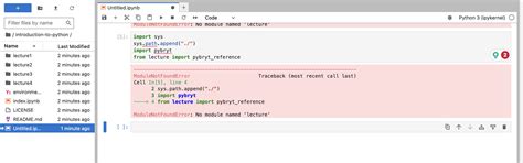 Modulenotfounderror No Module Named Lecture · Issue 53 · Ese Mscintroduction To Python · Github