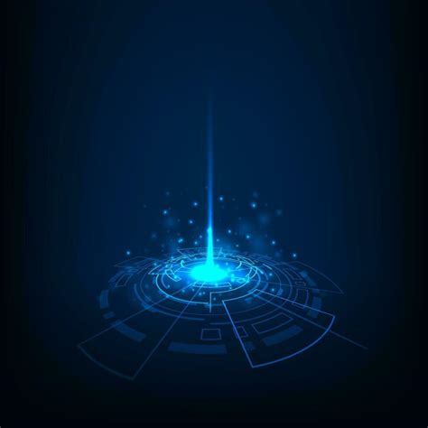 Vector Hi Tech Circuit Board Design Innovation Concept Futuristic Technology Abstract On Blue