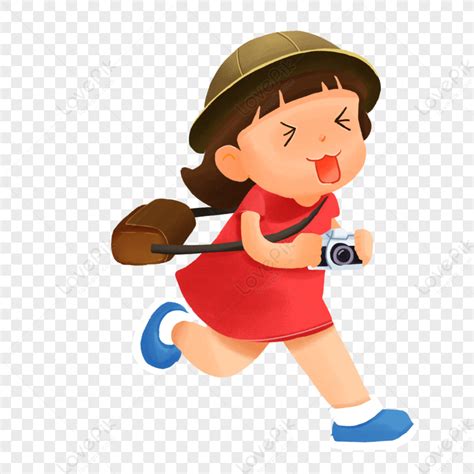 사진을 찍는 어린 소녀 Png 일러스트 무료 다운로드 Lovepik