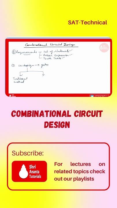 Combinational Circuit Design I Digital Electronics I Shri Ananta Tutorials Technical Youtube