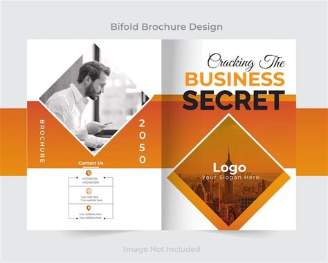 비즈니스 바이폴드 브로셔 디자인 템플릿 및 커버 디자인 프리미엄 벡터