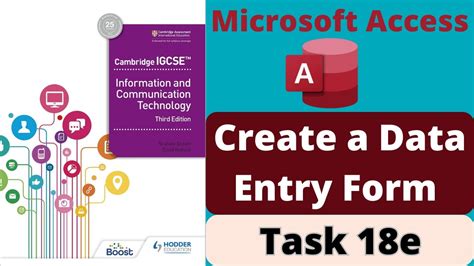 Task 18e Igcse Ict Create Data Entry Form Access Youtube