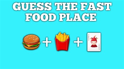 Guess The Fast 🍟🍔food Place By Emoji Emoji Quiz Youtube