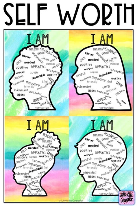 Self Worth I Am Posters And Writing With Editable Text Self Esteem Activities Counseling