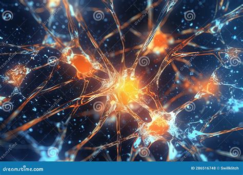 Science And Medicine Abstraction With Neurons Transmitting Synapse Signal Neural System With