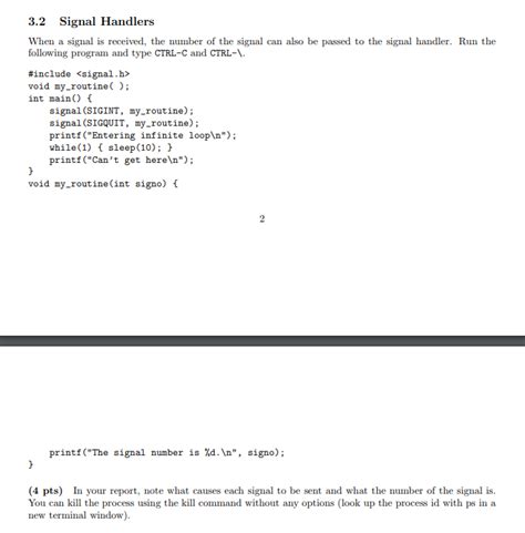 Solved 32 Signal Handlers When A Signal Is Received The