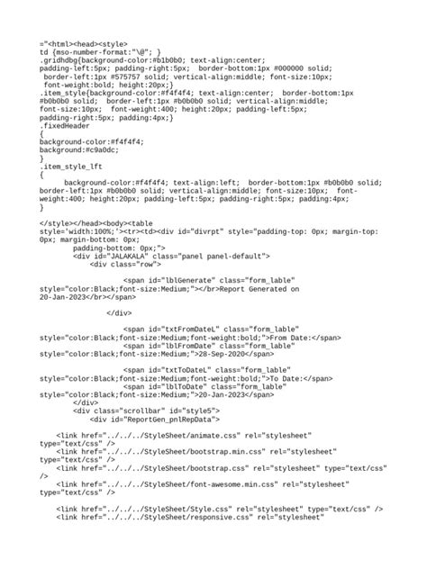 Report Data Table Styling Pdf
