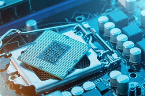 Premium Photo Closeup Of Cpu Chip Processor