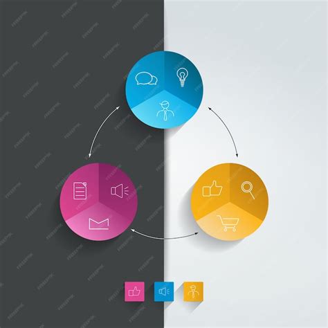 라운드 순서도 인포 그래픽 다이어그램 프리미엄 벡터