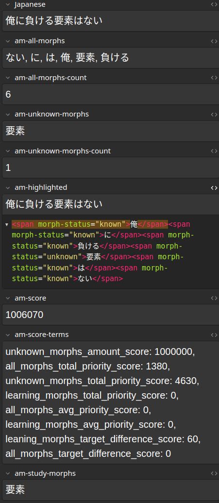 Extra Fields Ankimorphs