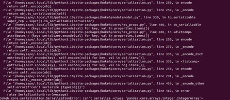 Serialization Error After Updating To 302 Community Support Bokeh