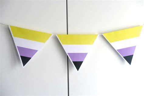 Non Binary Pride Bunting Flag Triangle Bunting Banner Etsy