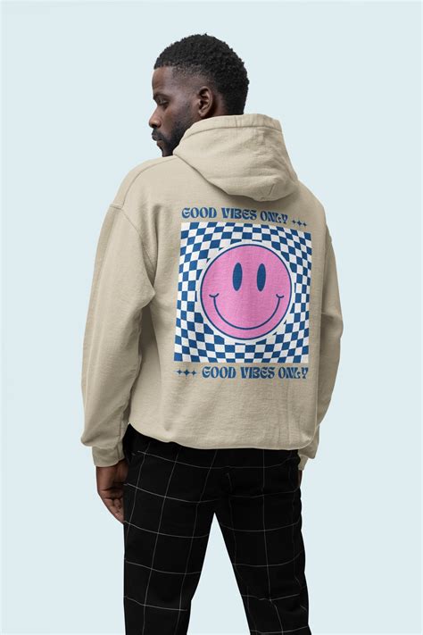 Good Vibes Only Hoodie Front And Back Smiley Face Cute Hoodie