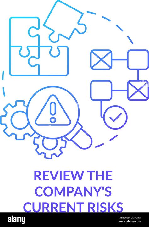 Review Company Current Risk Blue Gradient Concept Icon Stock Vector