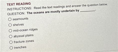 Solved TEXT READINGINSTRUCTIONS Read The Text Readings And Chegg
