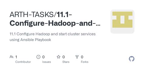 github arth tasks 11 1 configure hadoop and start cluster services