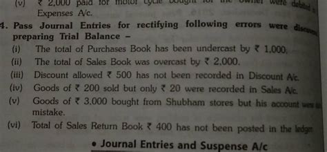 Pass Journal Entries For Rectifying Following Errors Were Discono Prepari