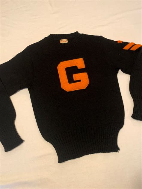 Vintage 1930s 1940s Black Collegiate Knit Sweater Etsy