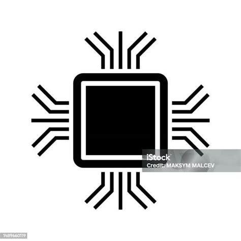 칩 아이콘입니다 현대 칩 픽토그램 모바일 앱 및 웹사이트 디자인을 위한 트렌디한 상징 흰색 배경에 분리된 벡터 그림입니다 Cpu에 대한 스톡 벡터 아트 및 기타 이미지