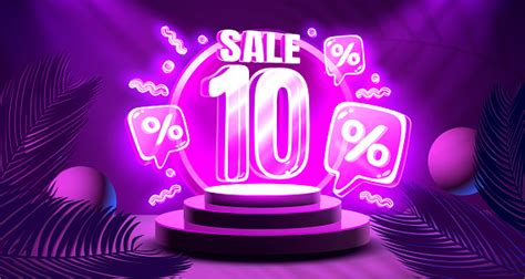 메가 세일 특별 제안 네온 10 오프 세일 배너 사인 보드 프로모션 벡터 10에 대한 스톡 벡터 아트 및 기타 이미지 10 3차원 형태 가격 Istock