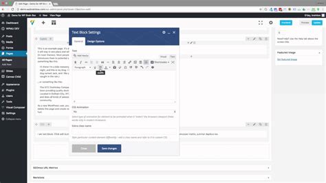 Add A Text Block To A Page With Visual Composer Youtube