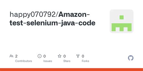 github happy070792 amazon test selenium java code