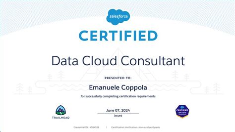 Emanuele Coppola On Linkedin Salesforce Datacloud Certification Techconsultant