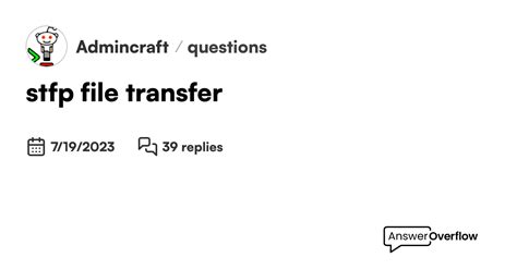 Stfp File Transfer Admincraft