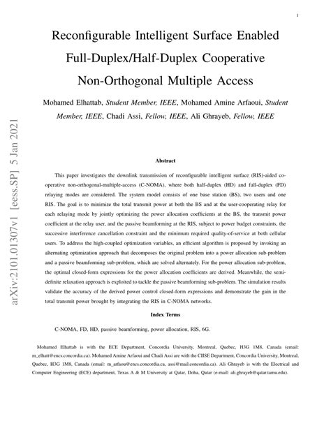 Pdf Reconfigurable Intelligent Surface Enabled Full Duplexhalf