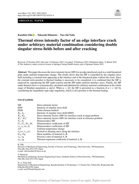 Thermal Stress Intensity Factor Of An Edge Interface Crack Under Arbitrary Material Combination