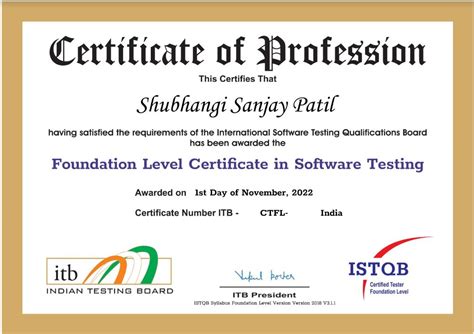 Shubhangi Patil On Linkedin Istqb Ctfl Professionaldevlopment Grateful