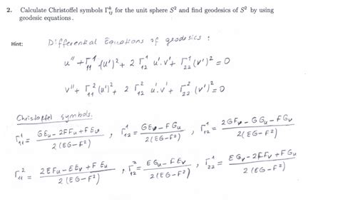 Solved 2 Calculate Christoffel Symbols Γijk For The Unit