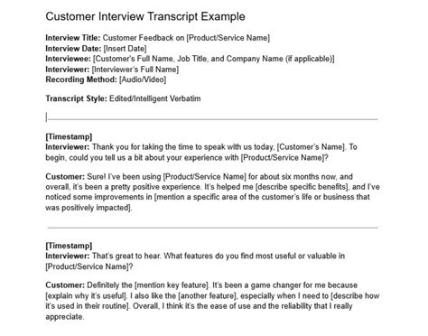 Interview Transcript Template