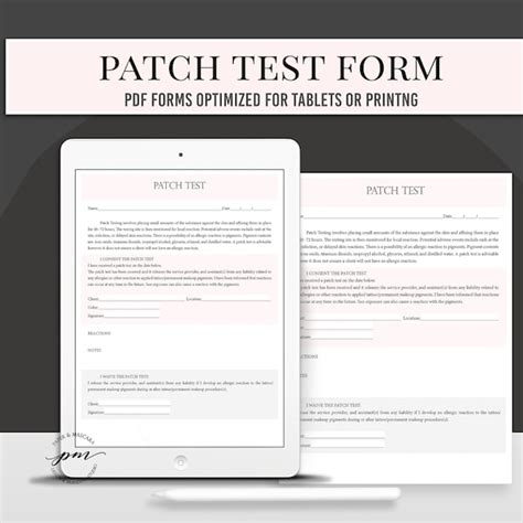 Patch Test Client Consent Form Brow Tint Etsy