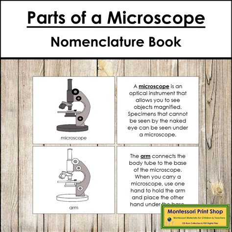 Parts Of A Microscope Book Montessori Nomenclature Made By Teachers