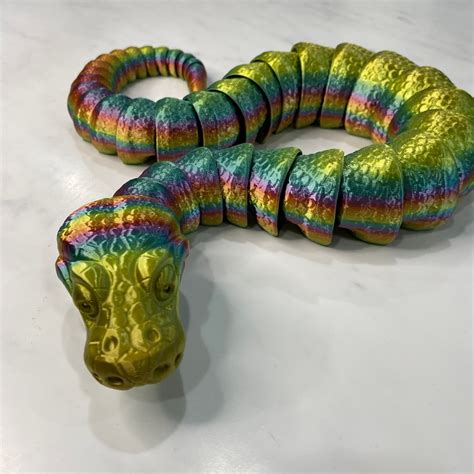 Articulating Ball Python Fidget Toy 3d Print Etsy