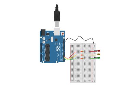 Circuit Design Traffic Light Simple Tinkercad