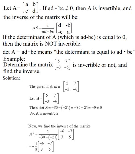 How To Determine If A Matrix Is Invertible Or Not At Home Tutoring