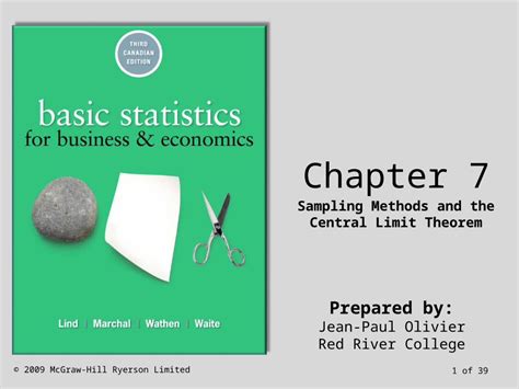 Ppt Chapter 7 Sampling Methods And The Central Limit Theorem 1 Of 39 © 2009 Mcgraw Hill