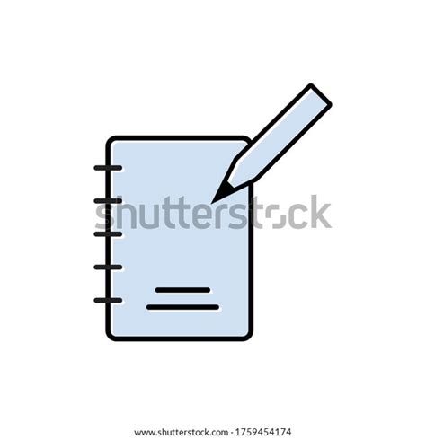 Writing Symbols Notepad Flat Icons Pencils Stock Vector Royalty Free Shutterstock